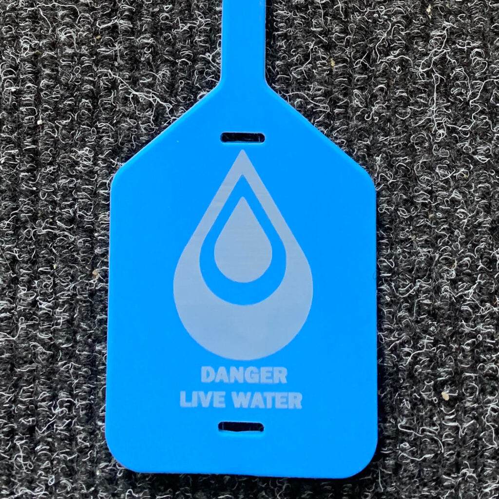 Water Warning Handy Rubber Tags Printing - Pat O Brien Safety