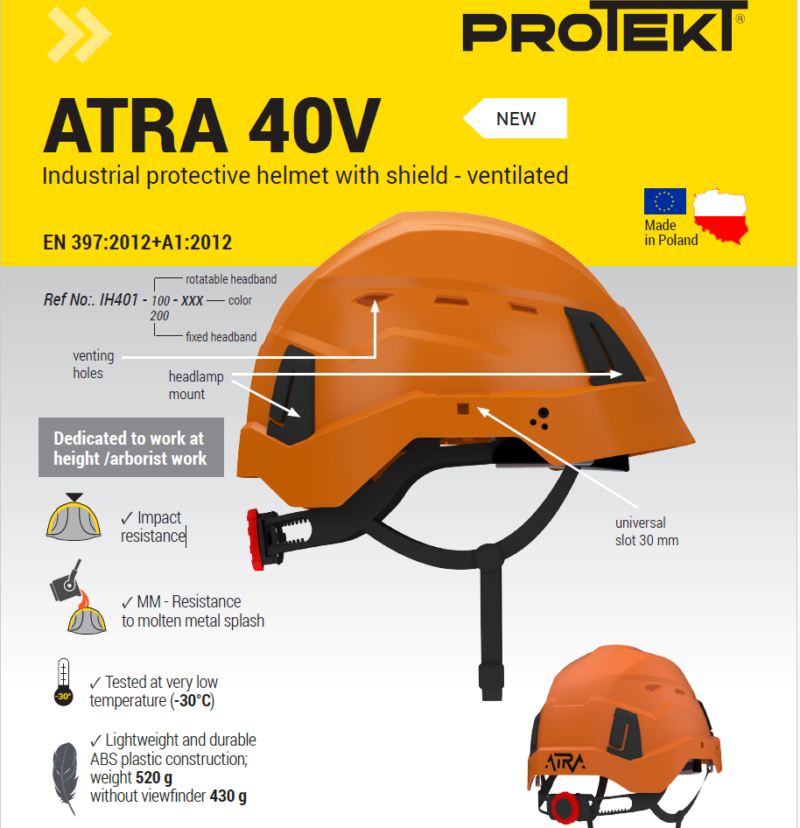 Protekt Atra 40V Helmet - Pat O Brien Safety